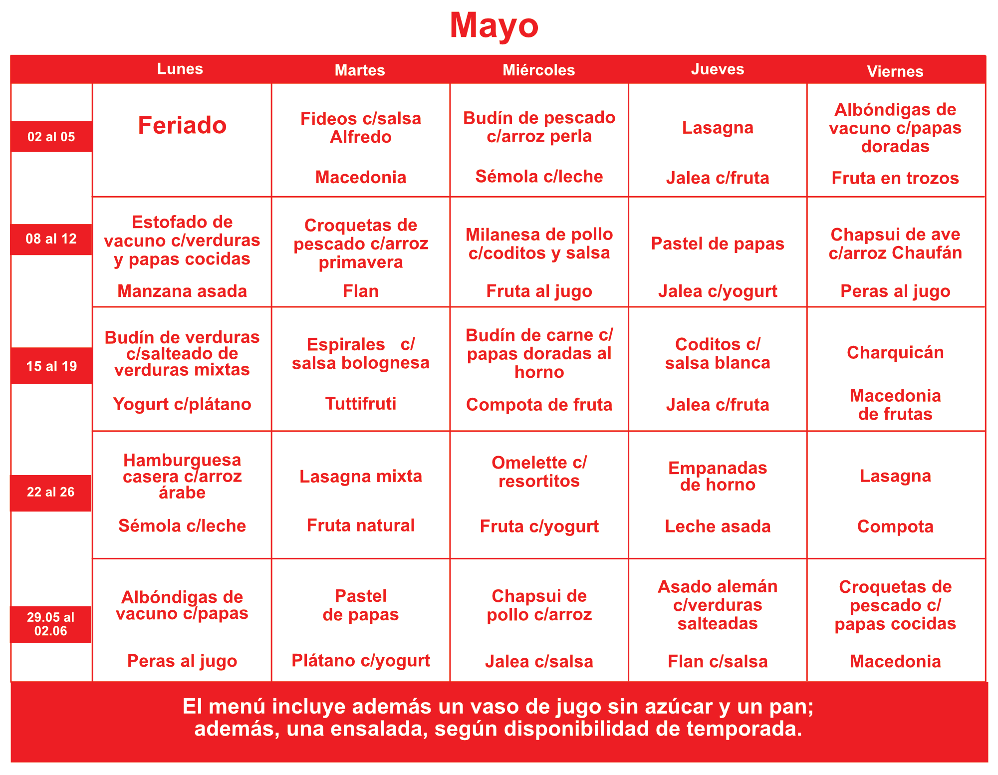 Minutas y cafetería – Instituto Alemán Carlos Anwandter - Deutsche ...